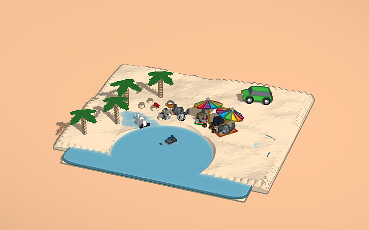3D design Summer Beach chinchilla🐟 v1 - Tinkercad