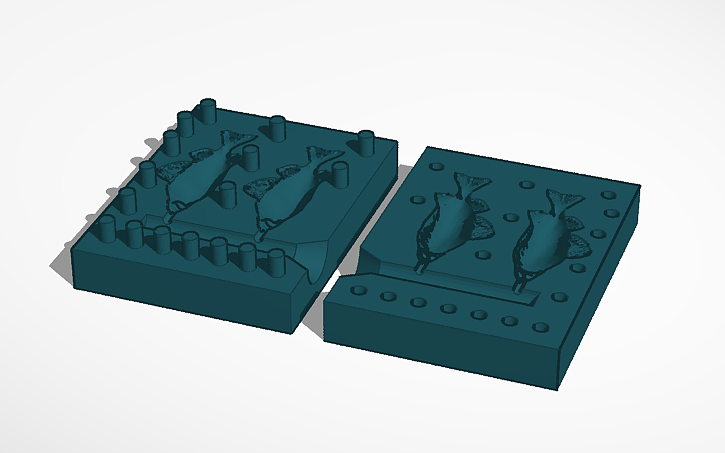 3D design soft plastic fish mold for fishing - Tinkercad