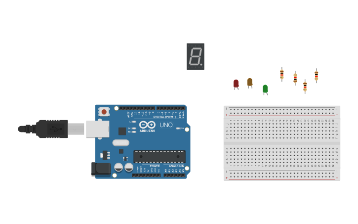 Circuit Design Group 2 Tinkercad Traffic Light With 7 Segment Display