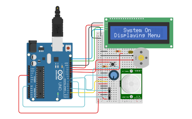 Circuit design Motion Sensor - Tinkercad