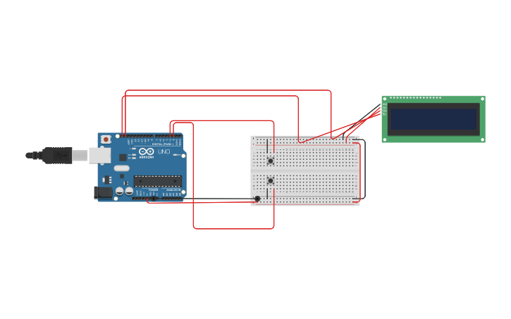 Circuit design lcd i2c - Tinkercad