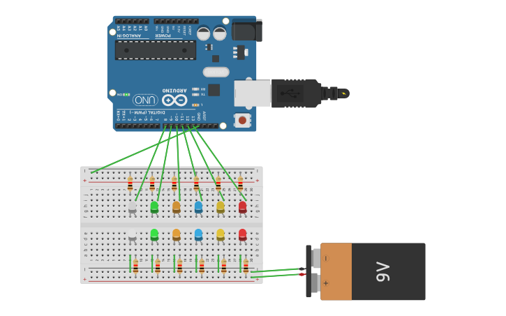 Circuit design Arduino LED - Tinkercad