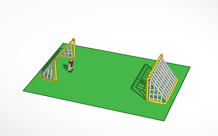3D design Soccer Nets with goalies - Tinkercad
