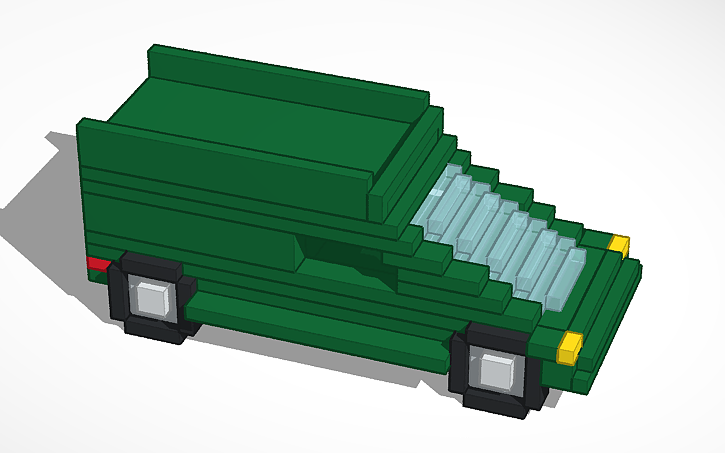 3D design A simple military vehicle made of individuel voxels. - Tinkercad