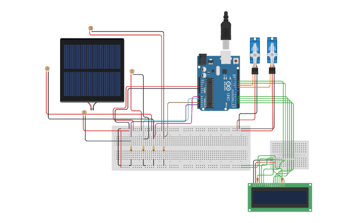 Circuit design Follow Solar Panel - Tinkercad