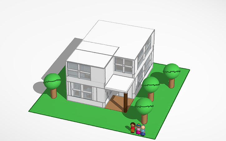 3D design Small White House - Tinkercad