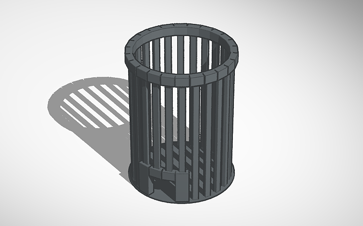 3D design basurero - Tinkercad