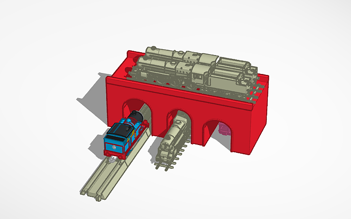 3D design Trackmaster 00 gauge and road bridge - Tinkercad