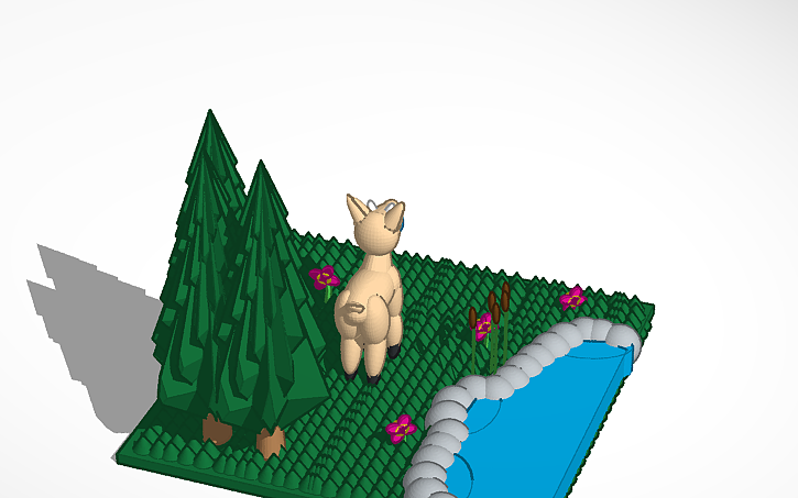 3D design Deer in a forest - Tinkercad