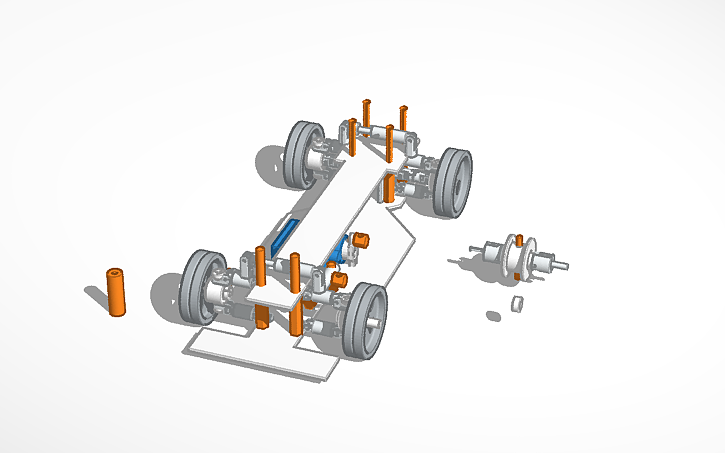 3D design RC car system - Tinkercad
