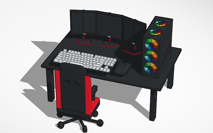 3D design Gamer Setup 2 - Tinkercad