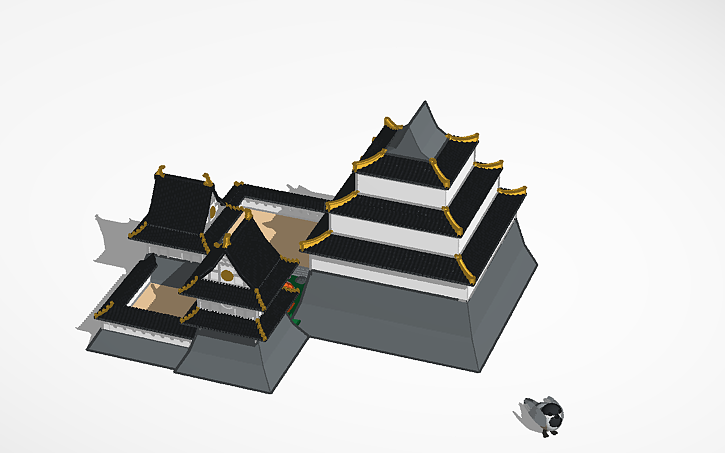 3D design Japanese bird palace (wip) - Tinkercad