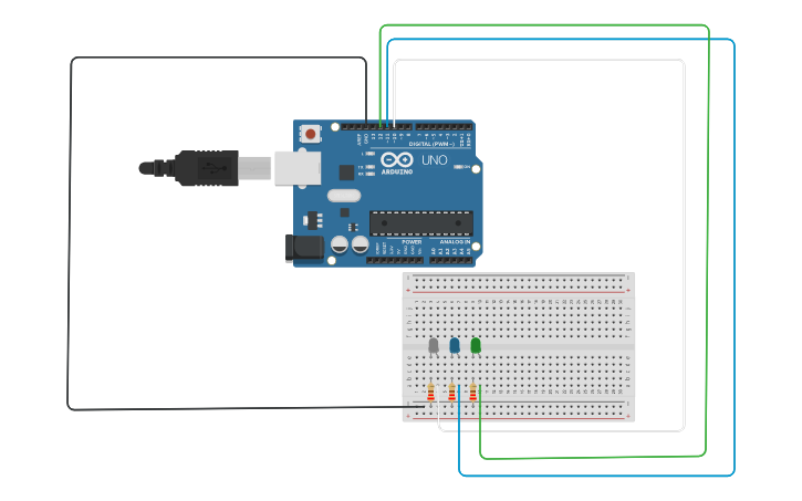 Circuit design encender leds con arduino - Tinkercad