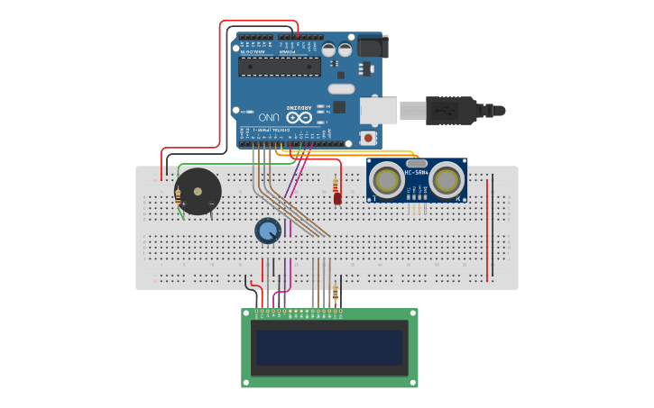 Circuit design 2nd PROJECT Arduino con Sensore Infrarossi e LCD - Tinkercad