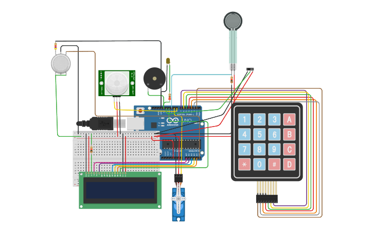 Circuit design Base Paper - Smart home Security and intrusion detection - Tinkercad