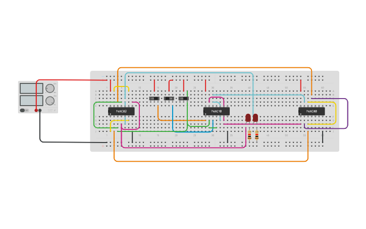 Circuit design JK Master Slave Flop Flop - Tinkercad