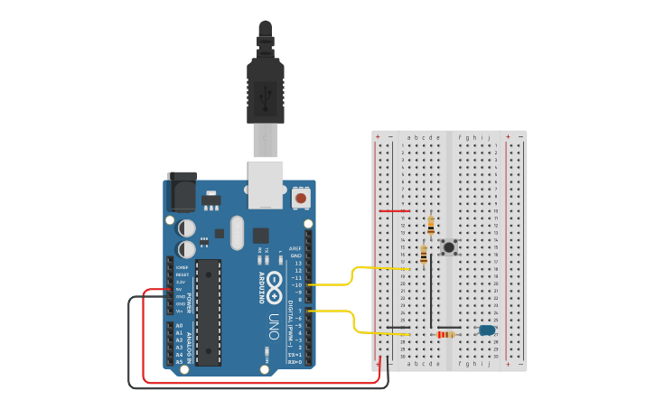 Circuit Design Push Button Tinkercad