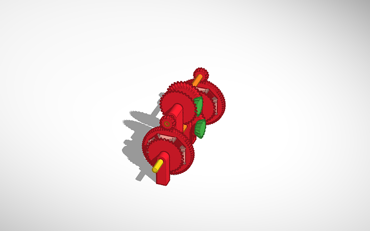 3D design experimental tank steering (double differential) - Tinkercad