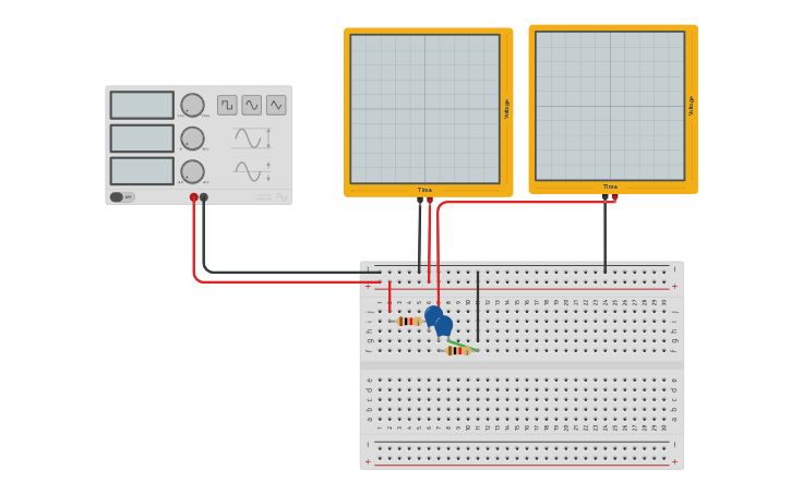 Circuit design Band Pass Filter - Tinkercad