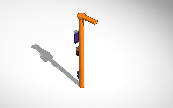 3D design Smart Blind Stick simulation - Tinkercad