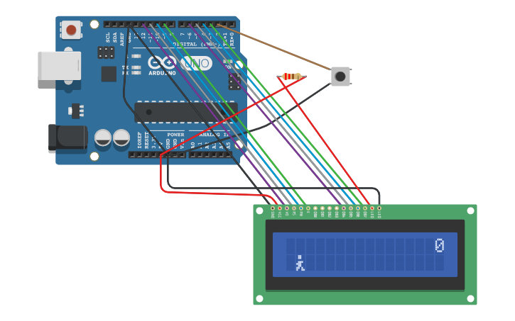 Circuit design Copy of Arduino LCD Game - Tinkercad