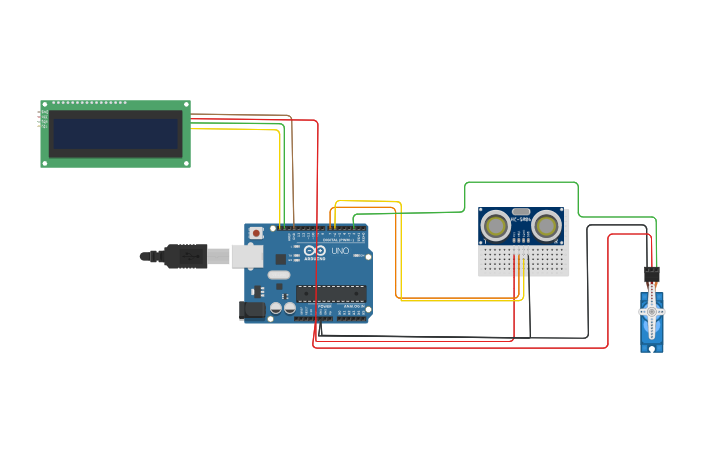 Circuit design Distance finder - Tinkercad