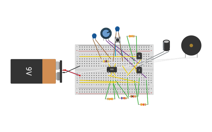 Circuit design Electronic Canary - Tinkercad