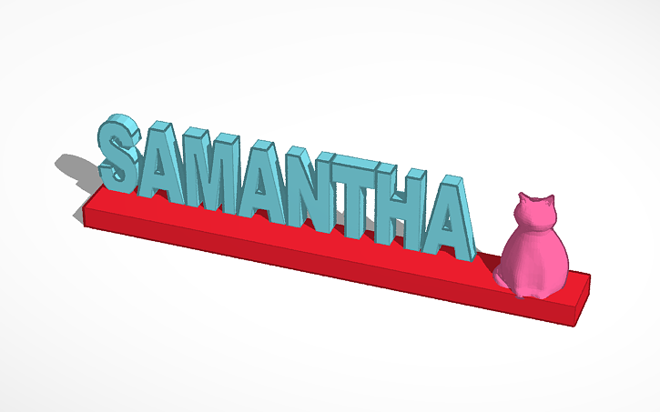 3D design Name Plate - Tinkercad