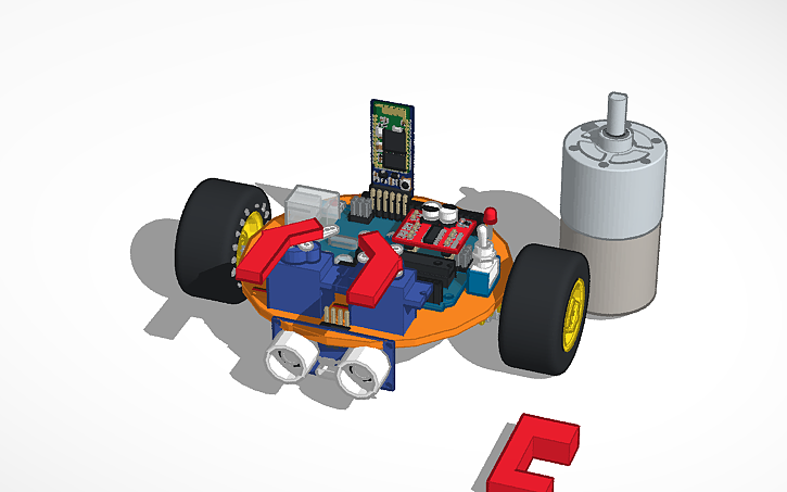 3D design Copy of Robot diferencial con pinza bluetooth - Tinkercad