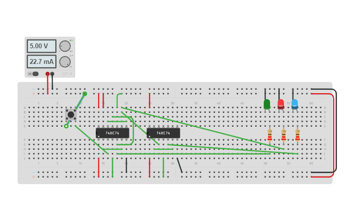 Circuit design Copy of 3-bit Asynchronous down counter using d flip ...