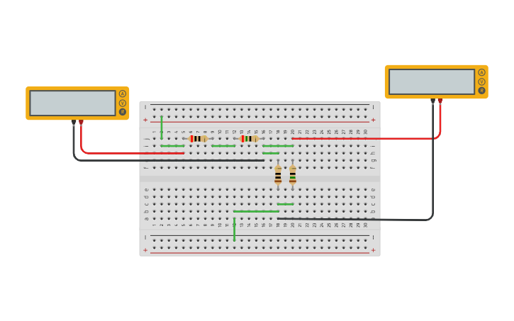 Circuit design Series and Parallel resistors - Tinkercad