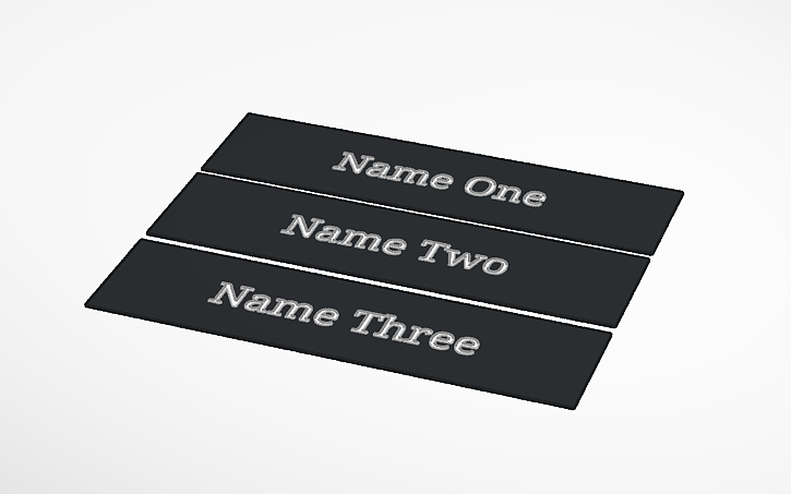 3D design Name Placards - Tinkercad