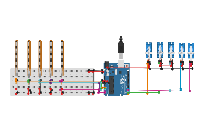 Circuit design bionic arm - Tinkercad