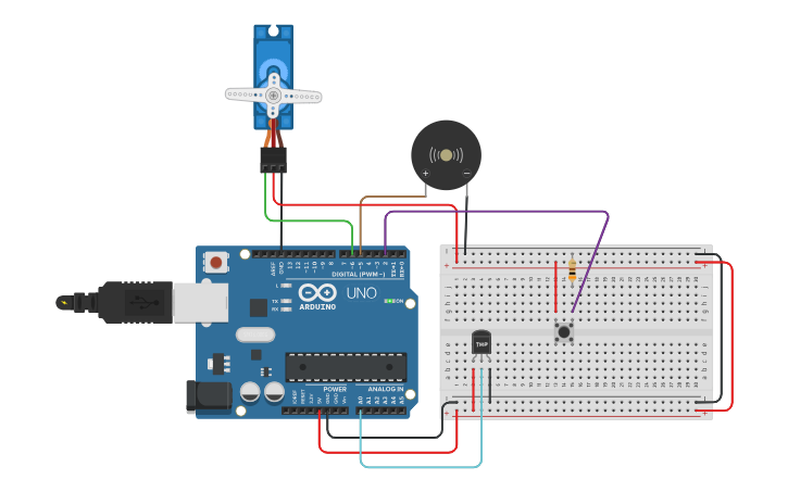 Circuit design Timer dan External Interrupt - Tinkercad