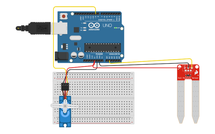 Circuit design Plant Watering System - Tinkercad
