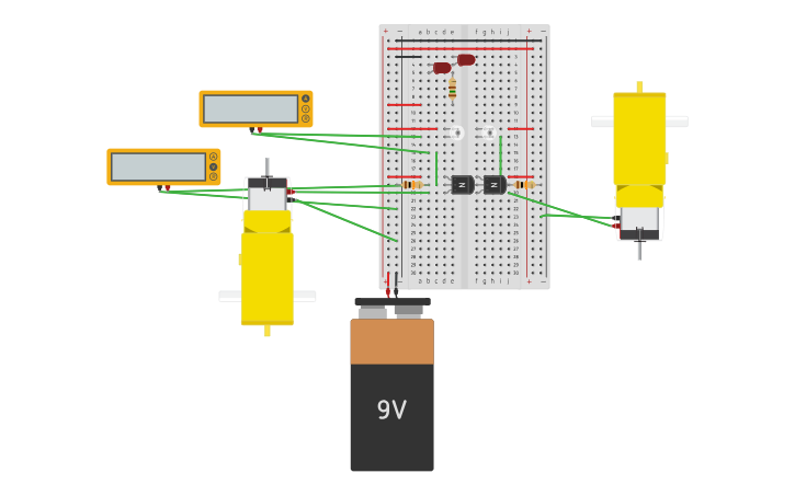 Circuit design Light following robot - Tinkercad