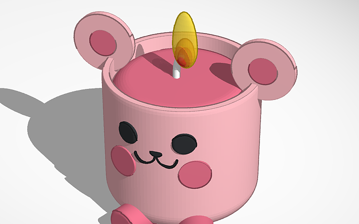 3D design Cute Candle - Tinkercad