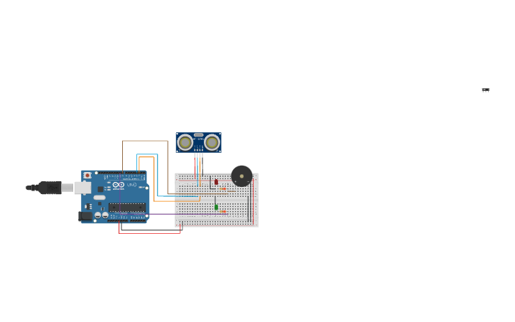 Circuit design Intrusion Detection System with Arduino and Ultrasonic sensor - Tinkercad