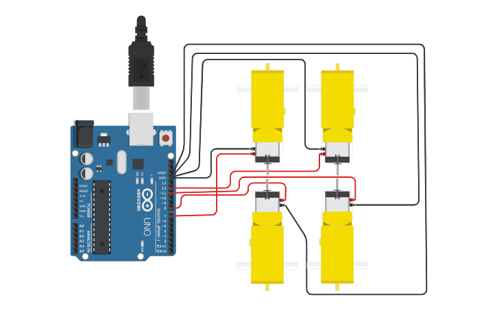 Circuit design carro - Tinkercad