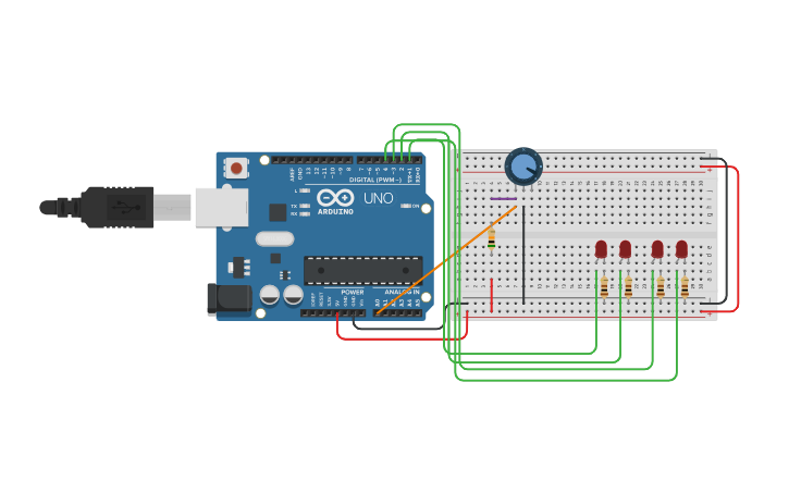 Circuit Design Potentiometer And Analogread Tinkercad