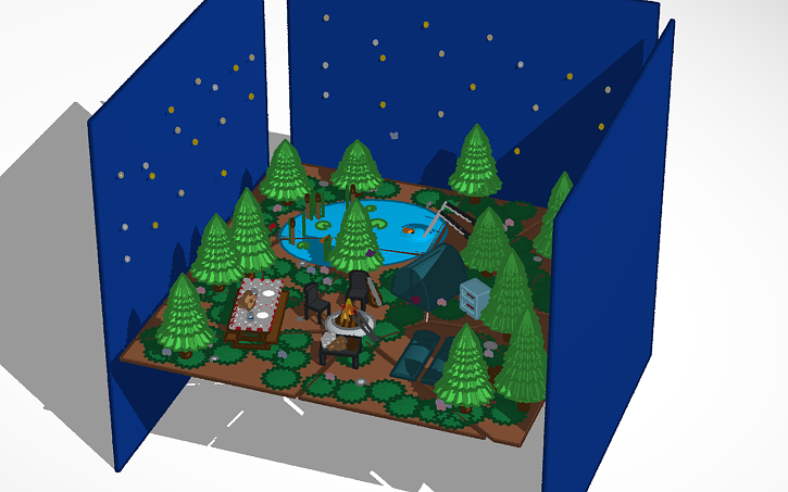 3D design Camping in the Forest - Tinkercad
