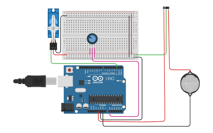 Circuit design Servo servo - Tinkercad