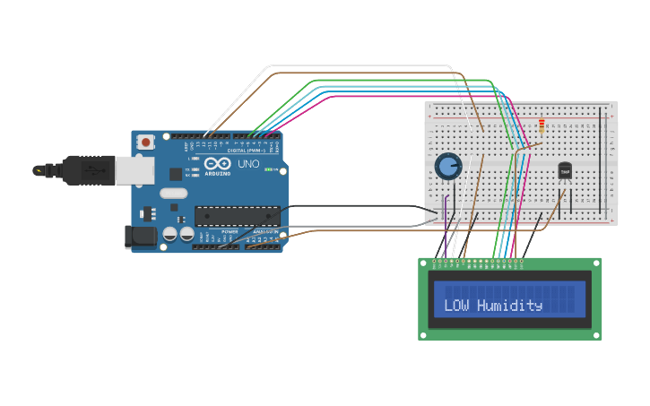 Circuit design humidity - Tinkercad