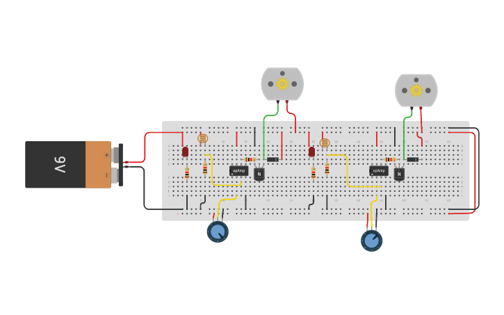 Circuit design line follower - Tinkercad