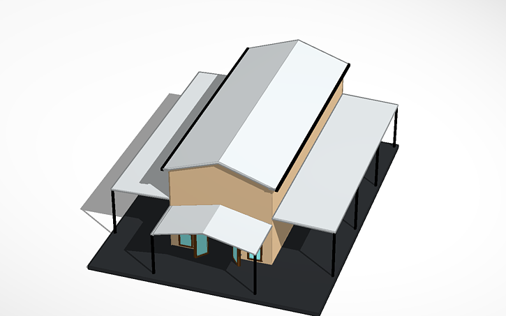 3D design Metal Shop & Apartment - Tinkercad