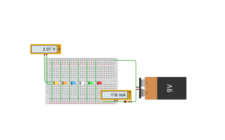 Circuit design 6 LED IN PARALLEL__SHASHANK M GOWDA - Tinkercad