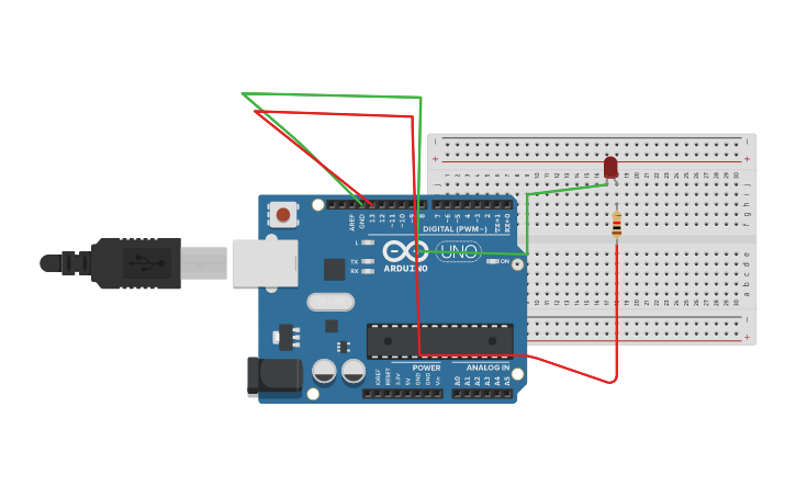 Circuit design LED Connection - Tinkercad