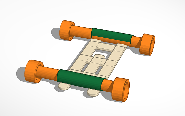 3D design rubber band car - Tinkercad