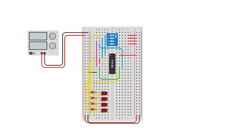 Circuit design Binary to Grey code using XOR Task 1 - Tinkercad