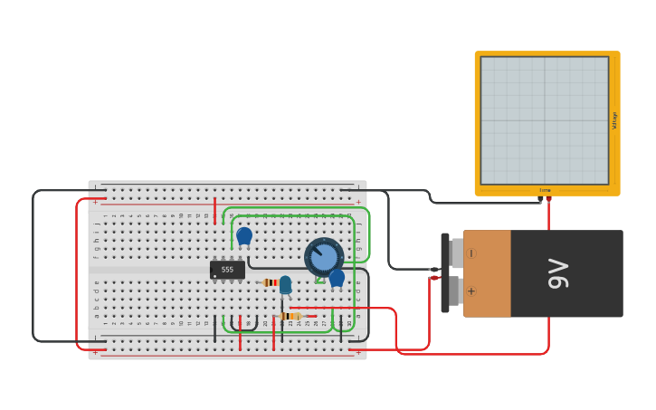 Circuit design Pulse Generator Using 555 IC - Tinkercad